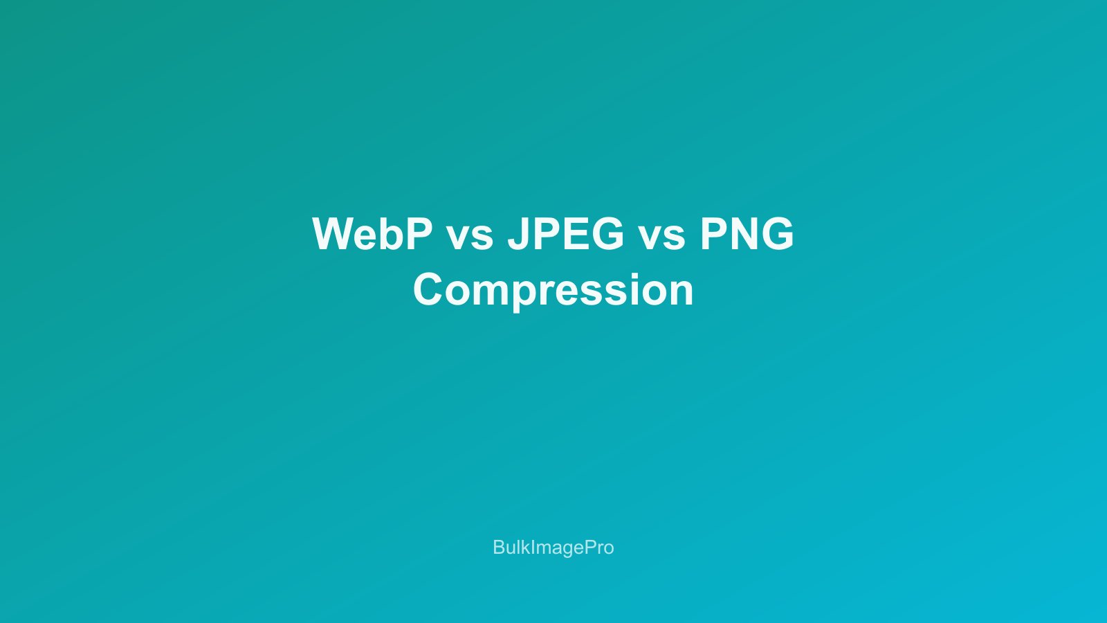 WebP vs JPEG vs PNG: Image Compression Compared - BulkImagePro